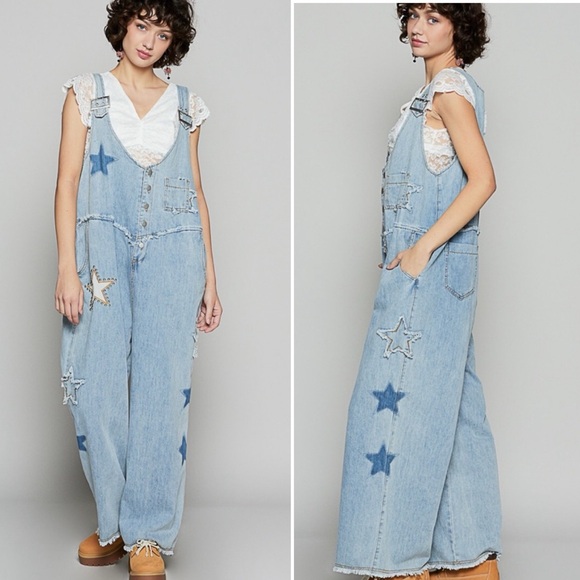 POL | Jeans | 31 New Pol Oversized Gorgeous Baggy Overalls With Stars ...